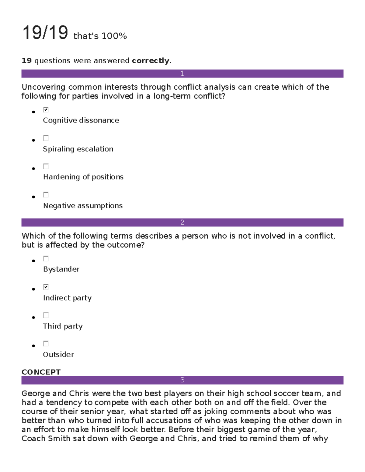 Conflict Resolution Unit 6 Milestone - 19/19 that's 100% RETAKE 19 ...