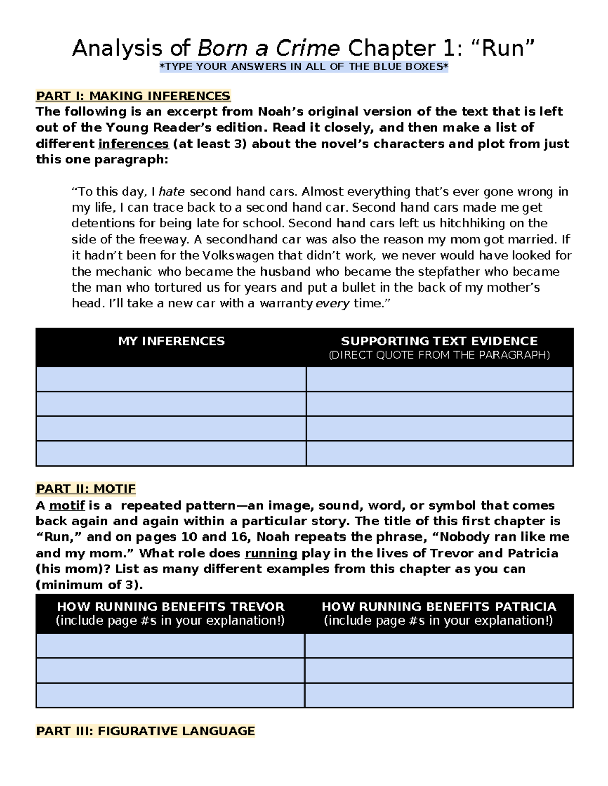 Ba C Chapter 1 Close Reading Inferences, Motif, & Simile + Answer Key ...