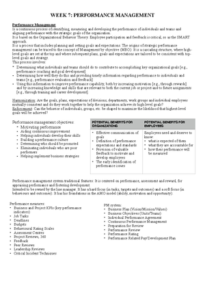 HRM Weeks 1 & 2 - Lecture notes 1 & 2 - TOPIC 1: INTRODUCING HRM What ...