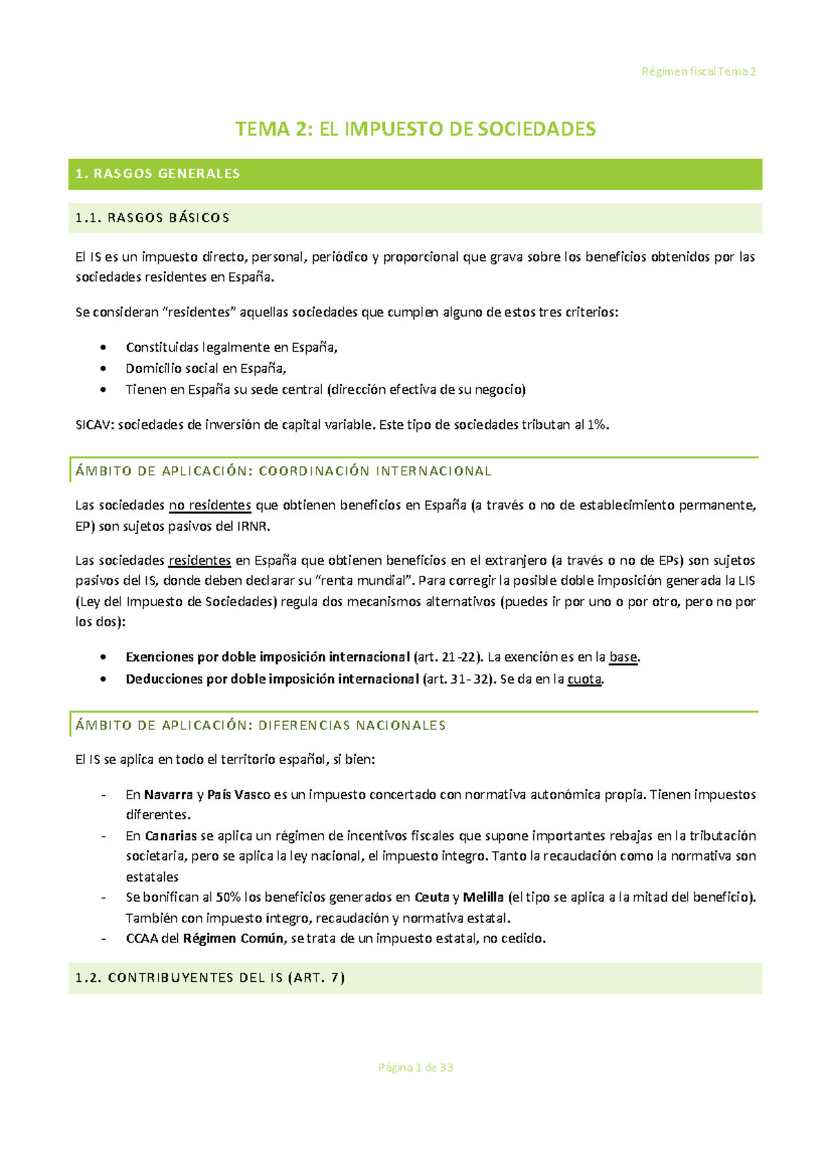Régimen Fiscal Tema 2: Impuesto de Sociedades y Normativa Aplicable ...