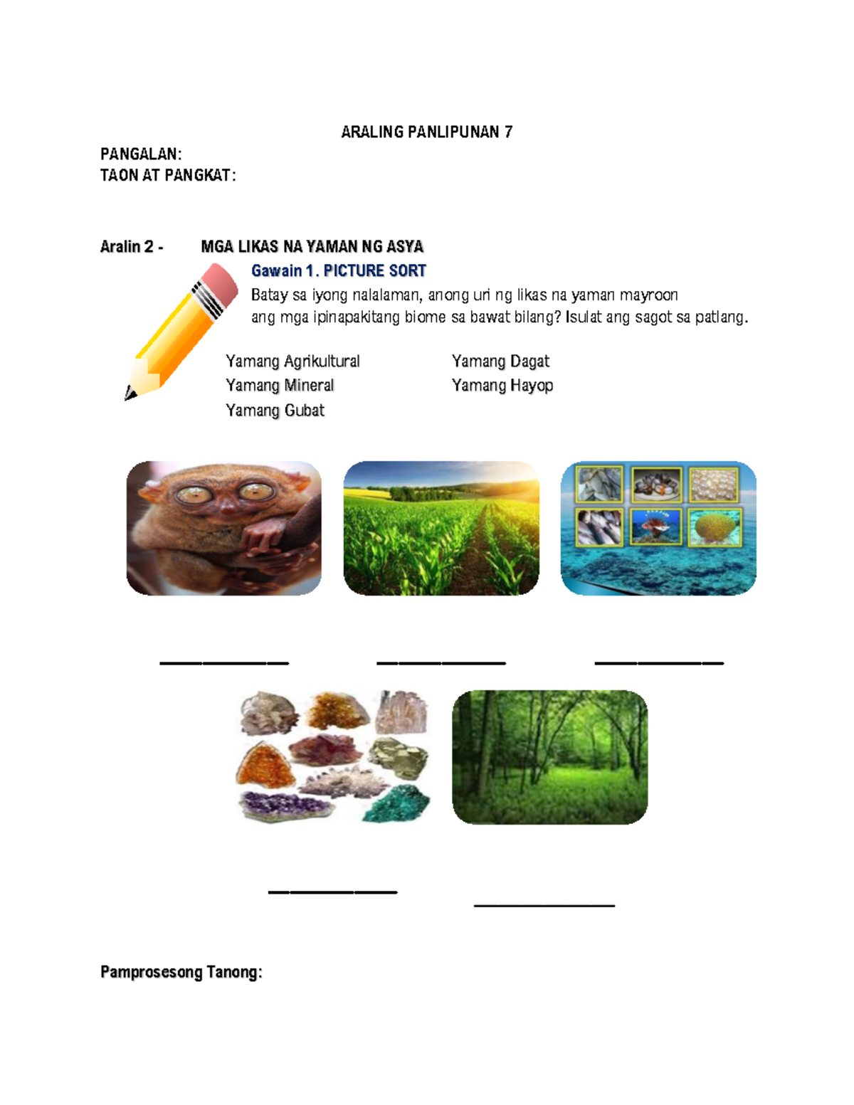 Activity #3 AP 7 - AP 7 - ______ ______ ______ ______ ARALING PANLIPUNAN 7 PANGALAN: TAON AT ...