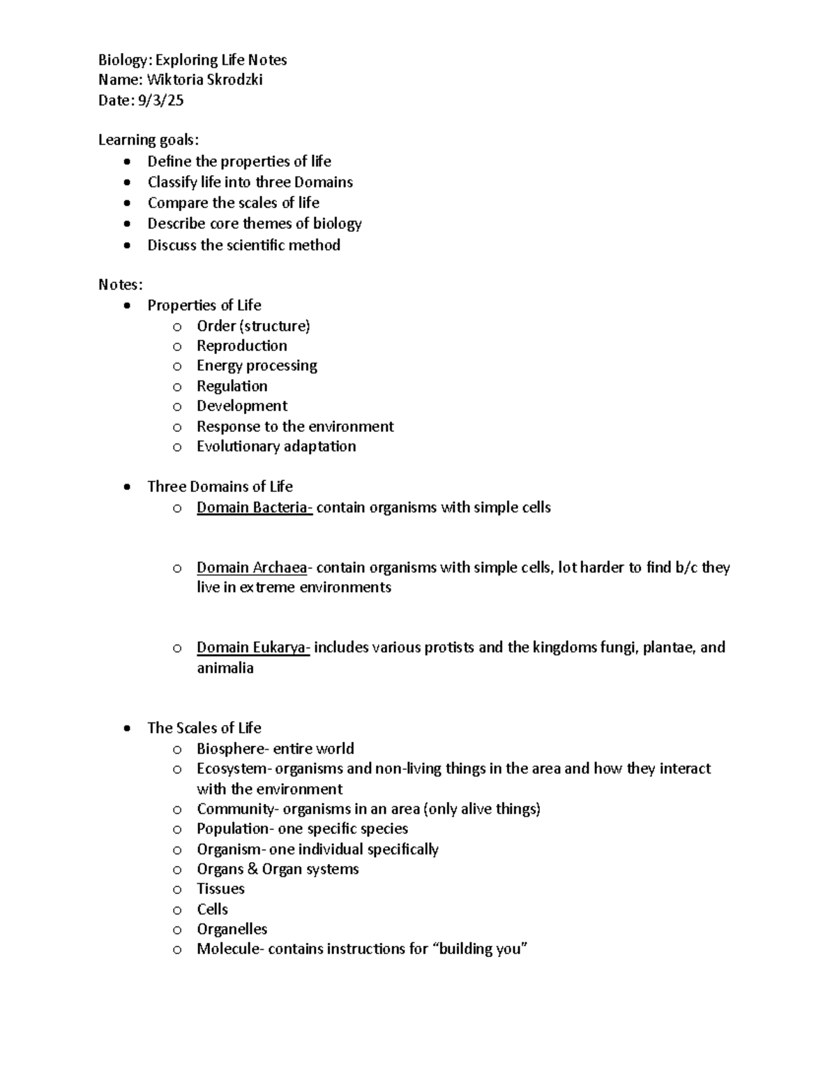 Biology Exam Notes: Exploring Life (BIO101) - Studocu