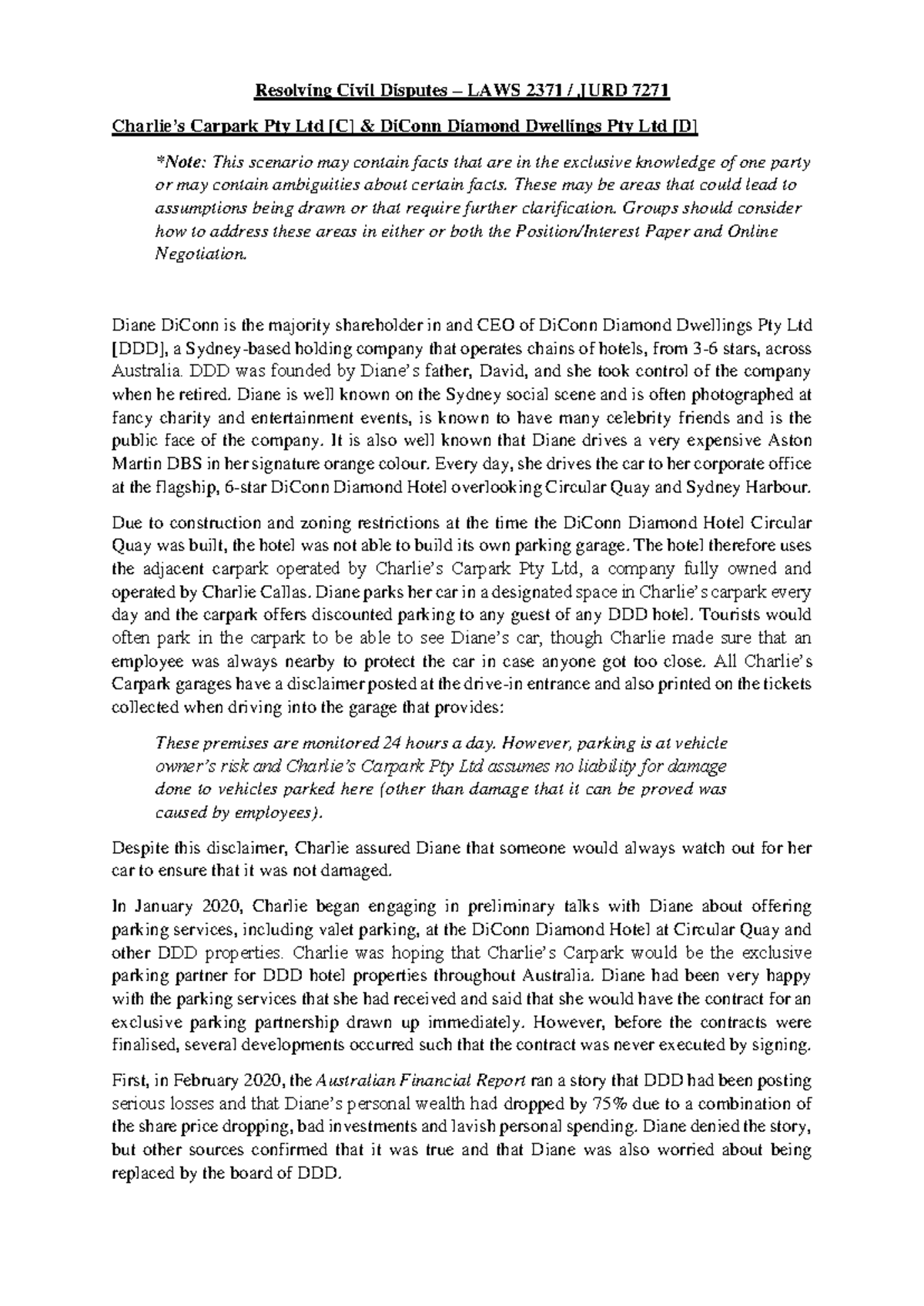 Position Paper Example Problem Question - Resolving Civil Disputes ...