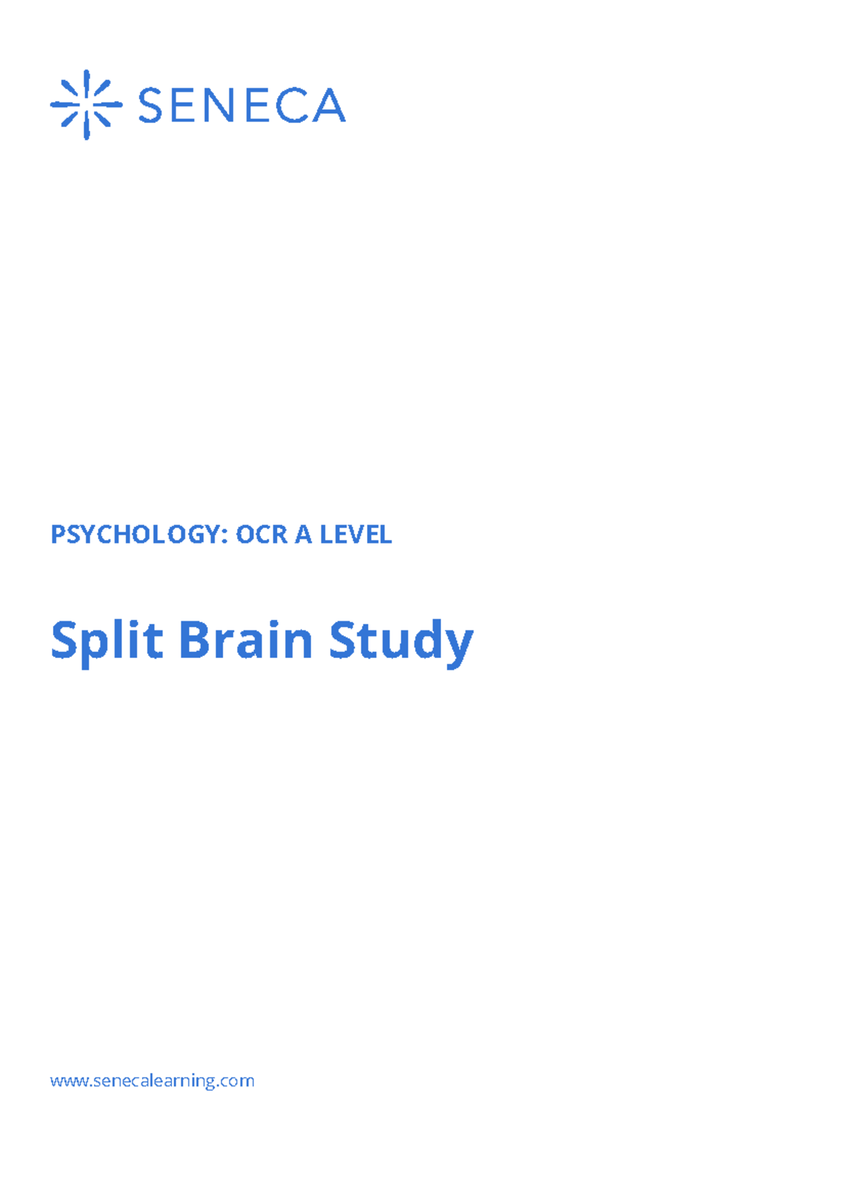 Split Brain Study: Insights from Sperry (1968) - PSYCHOLOGY A LEVEL ...