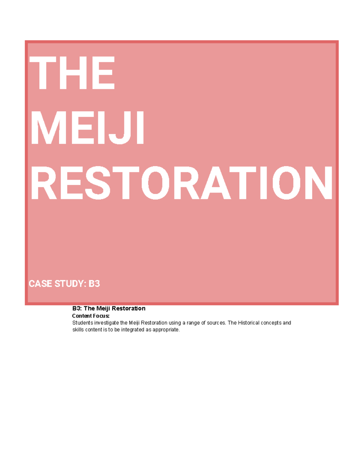 Modern Japan: Comprehensive Meiji Restoration Case Study Notes - Studocu