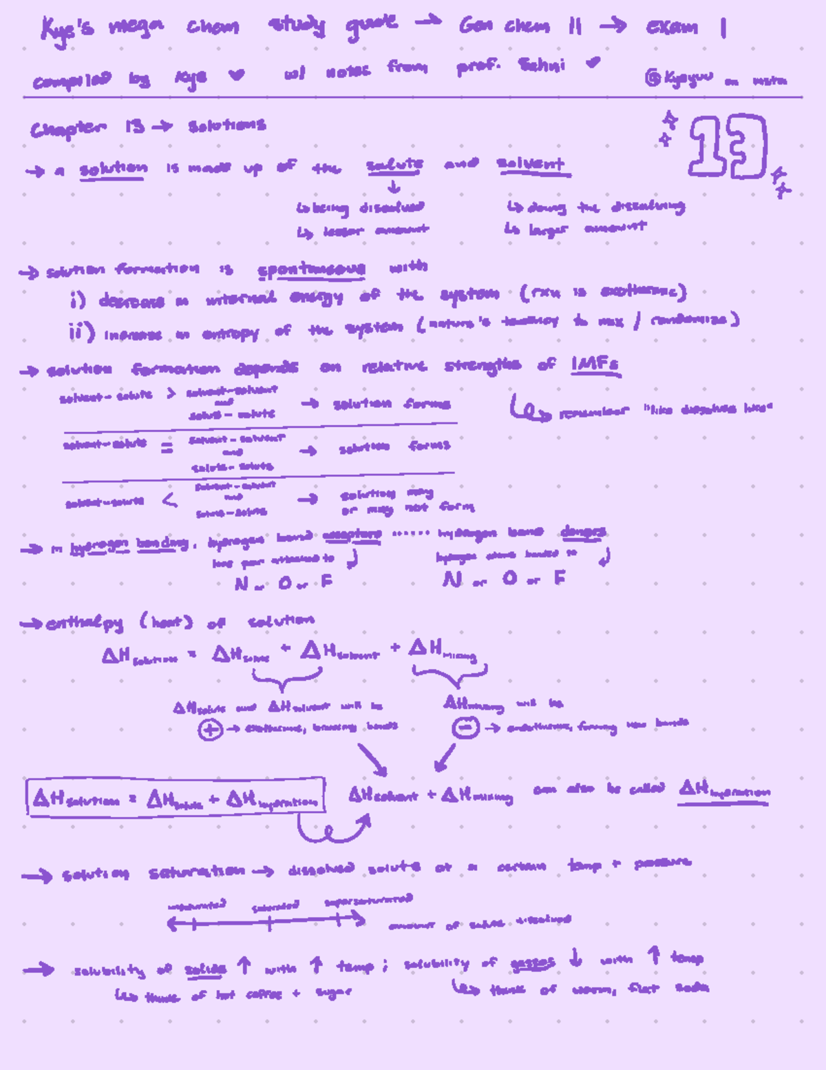 Gen Chem 11 Exam I Study Guide: Chapter 13 Solutions by Kye WL - Studocu
