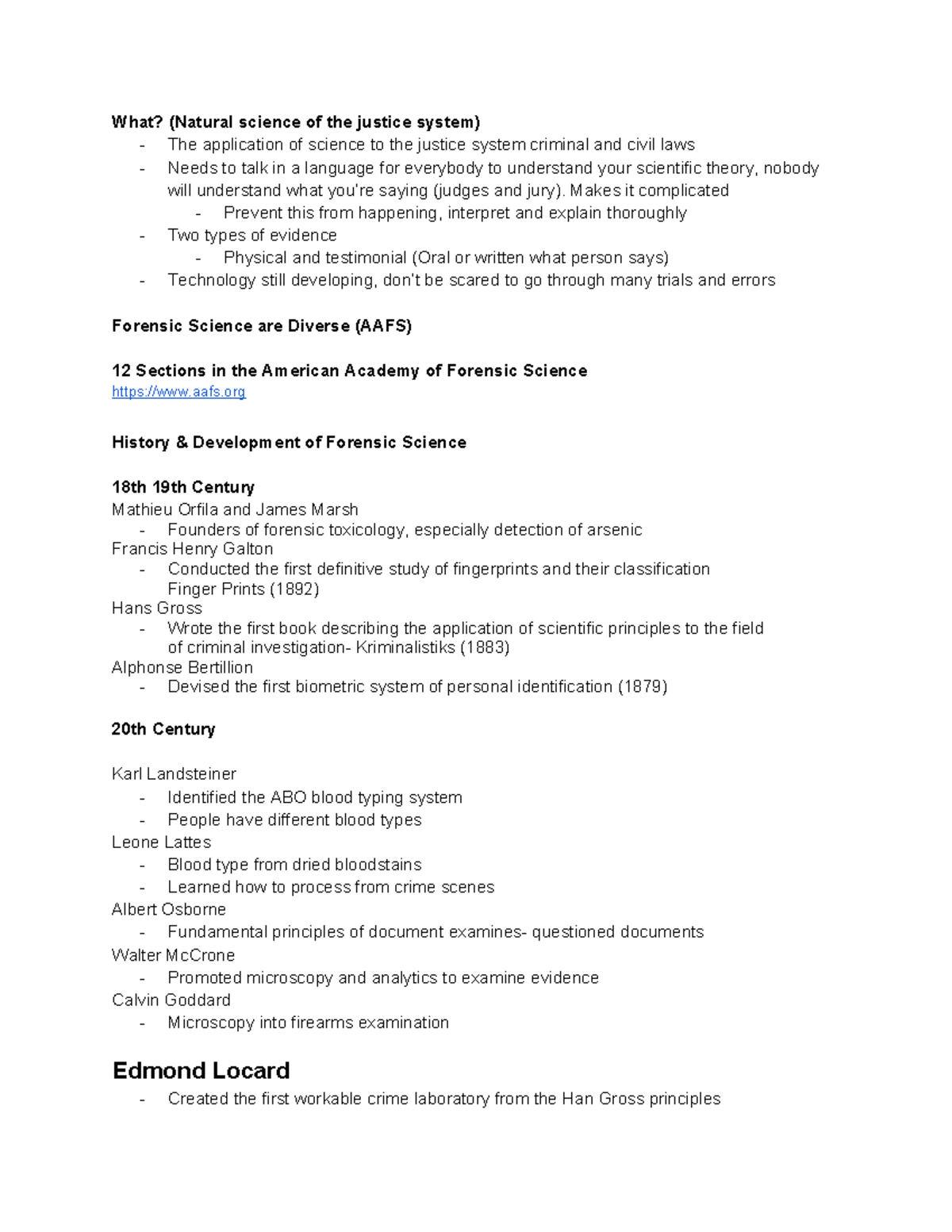 Forensic Science: Applications, Evidence Types, and Ethics (CRJ 101 ...