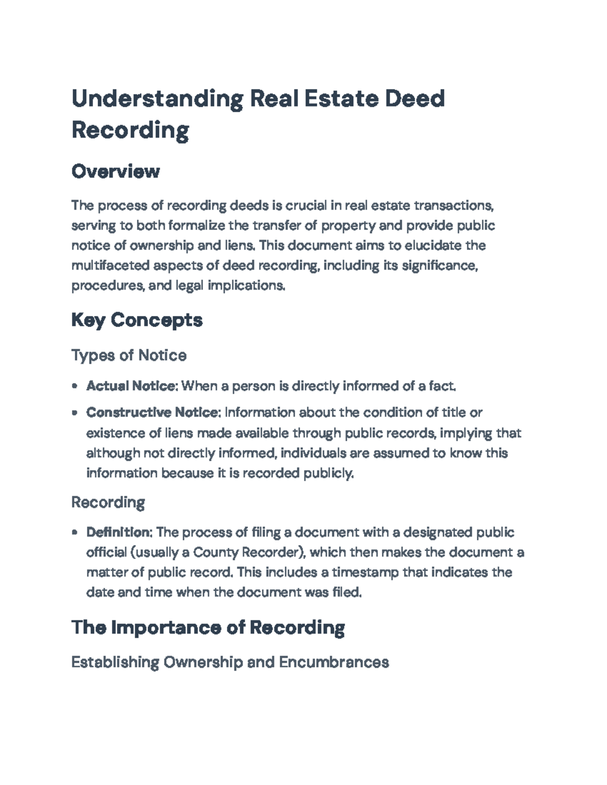 Understanding Real Estate Deed Recording and Its Legal Implications ...
