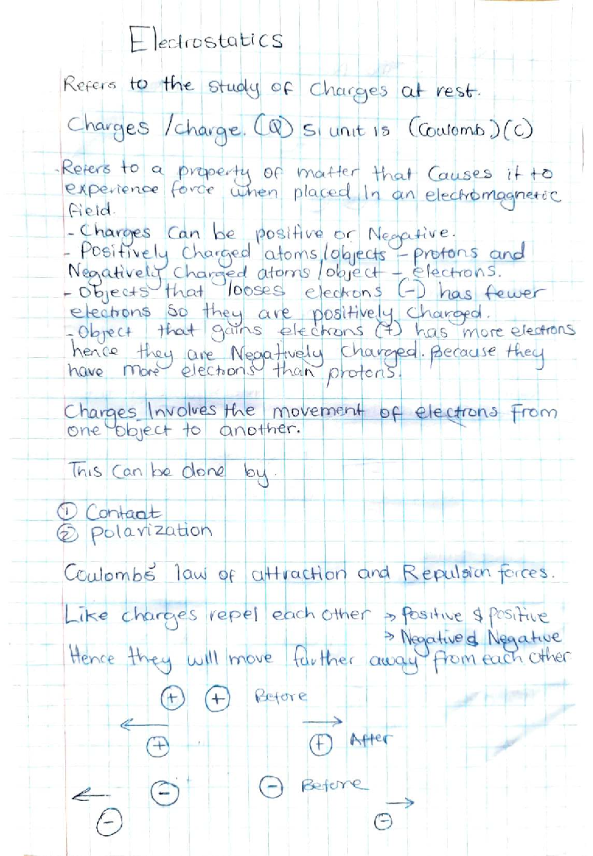 Electrostatics Notes: Understanding Charges and Forces - Studocu