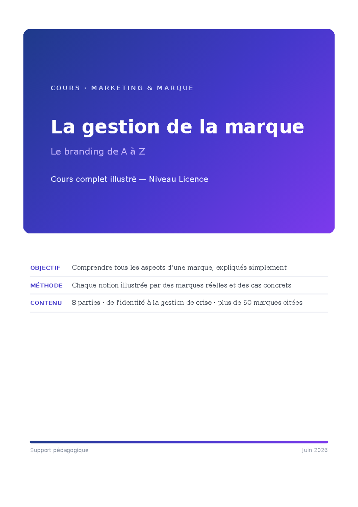 COURS MARKETING MARQUE : Gestion de la Marque - Cours Complet Niveau ...