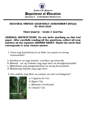 AP G4 Test Questionnaire Q3 - REGIONAL UNIFIED QUARTERLY ASSESSMENT ...