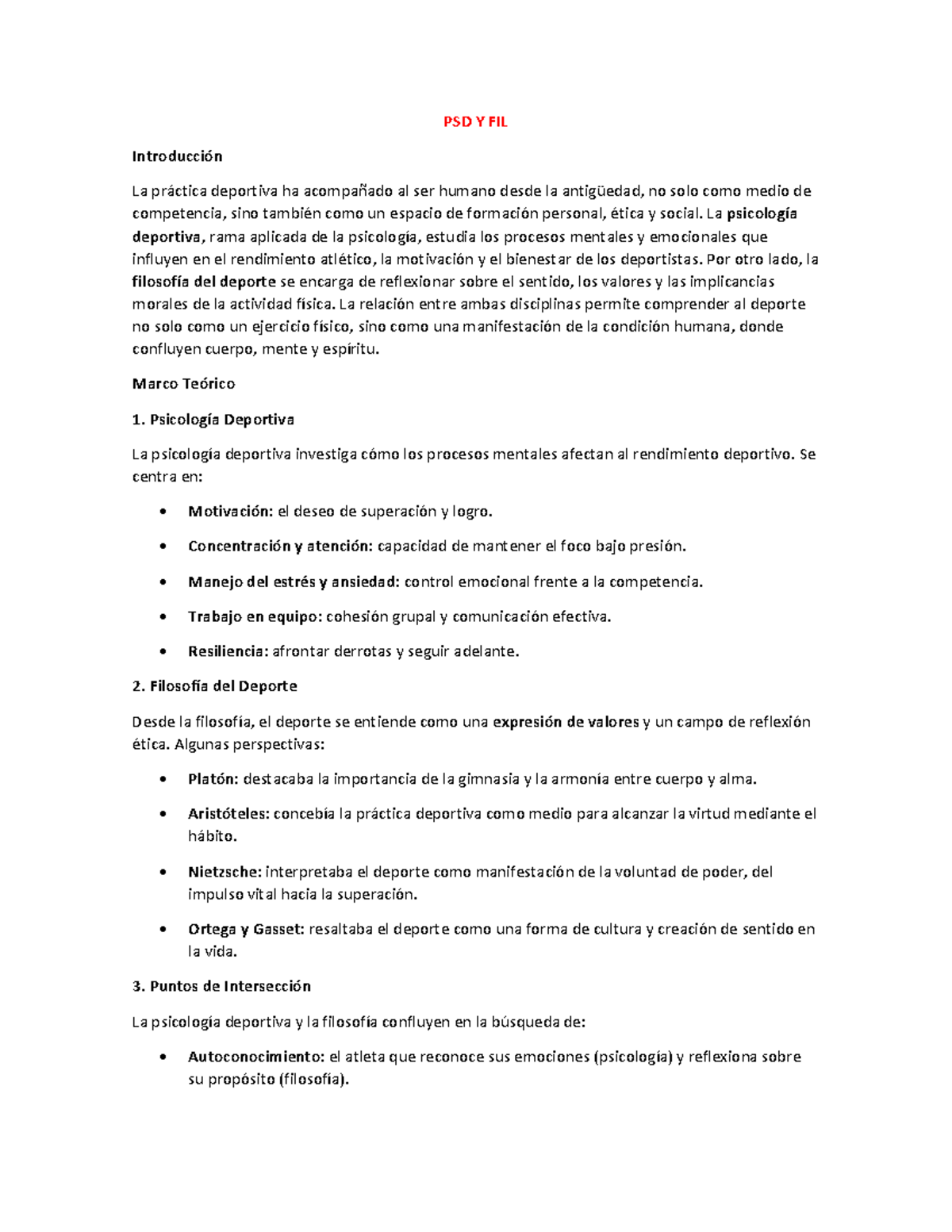 PSD Y FIL - Psicología y Filosofía del Deporte: Un Análisis Integral ...