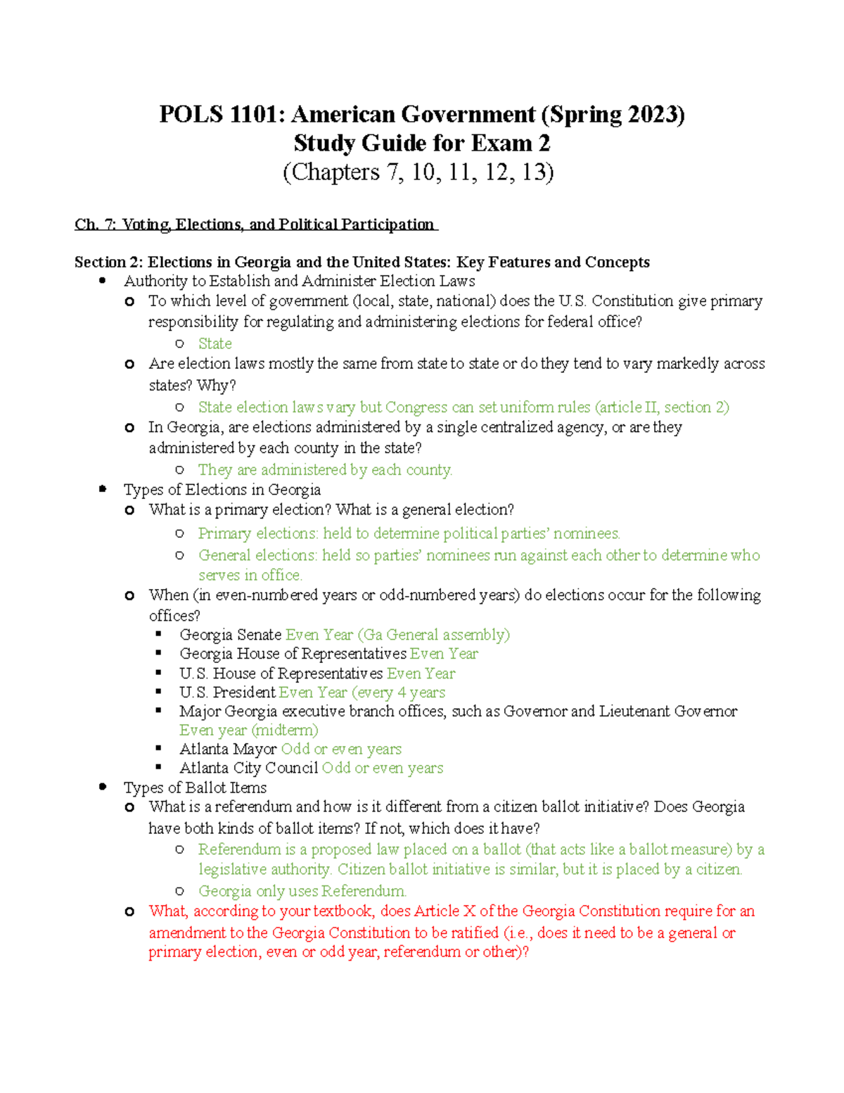 POLS 1101 Exam 2 Study Guide: Key Concepts & Voter Participation - Studocu