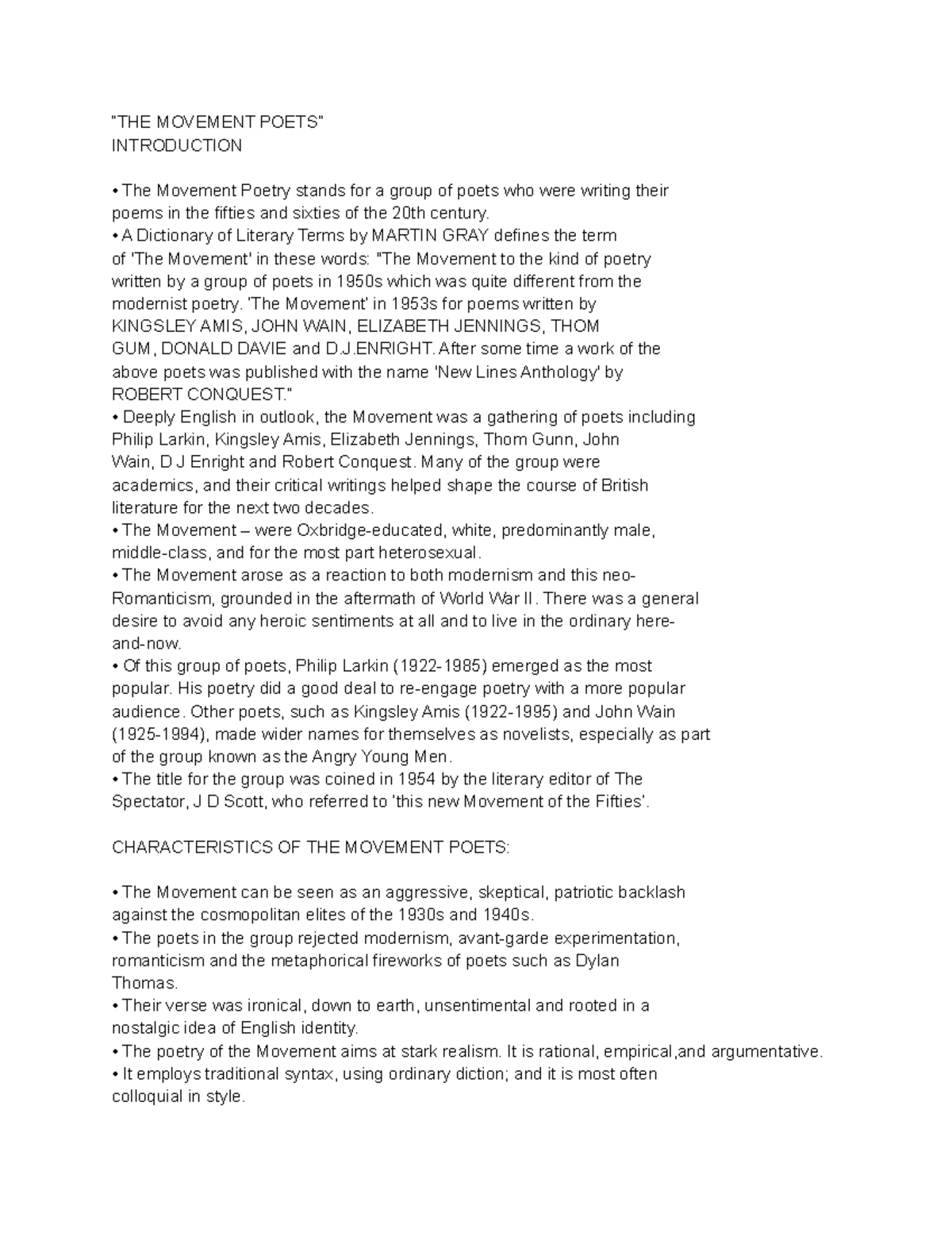 “An Overview of The Movement Poets: Key Figures and Characteristics ...