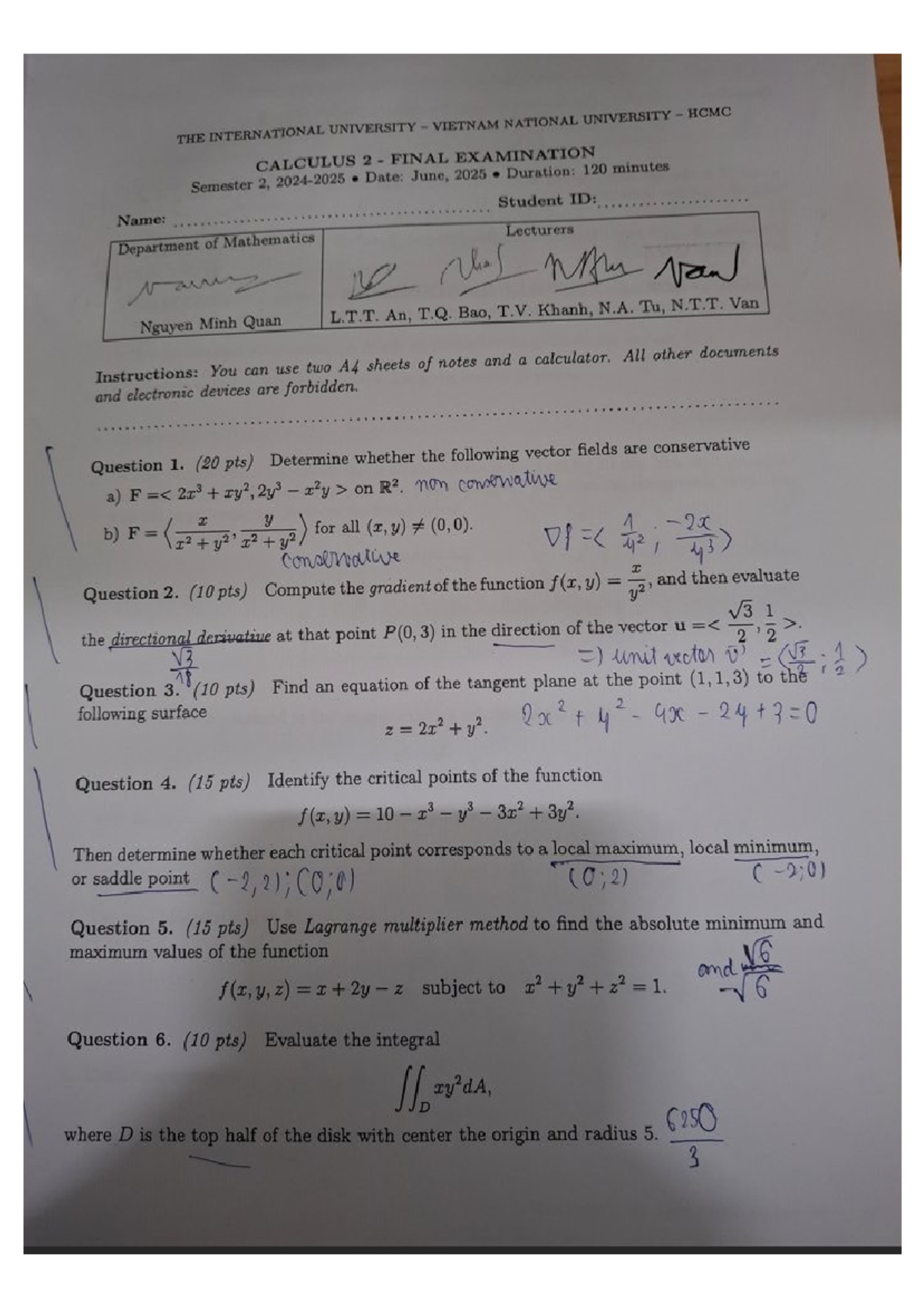 Calculus 2 (MA003IU) Final Exam Notes - Semester 2, 2025 - Studocu
