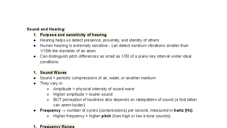 PSYC 2 - Chapter 6: Auditory and Pain Perception Mechanisms Explained ...
