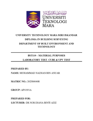 Timber Moisture TEST - ASSIGNMENT 5: BST110 – MATERIAL PROPERTIES TITLE ...