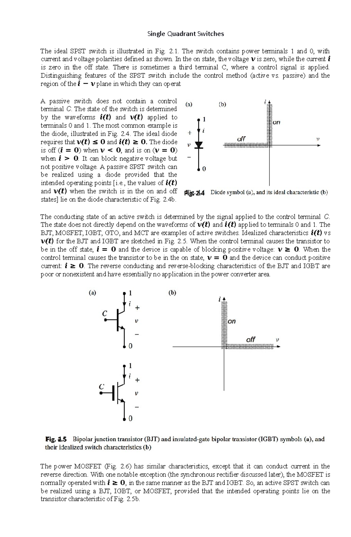 Single Quadrant Switches - 2. The switch contains power terminals 1 and ...