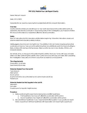 PHY 101L Module One Intro Lab Report - Photos Photo Photo Data Intro Lab: Data Table 1 Wheat ...