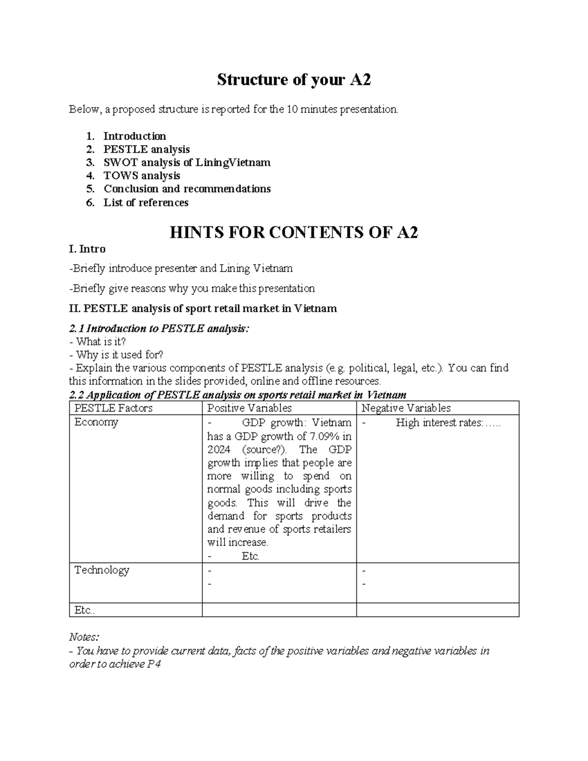 A2 Guidance for CBE Presentation: Structure & Analysis - Studocu