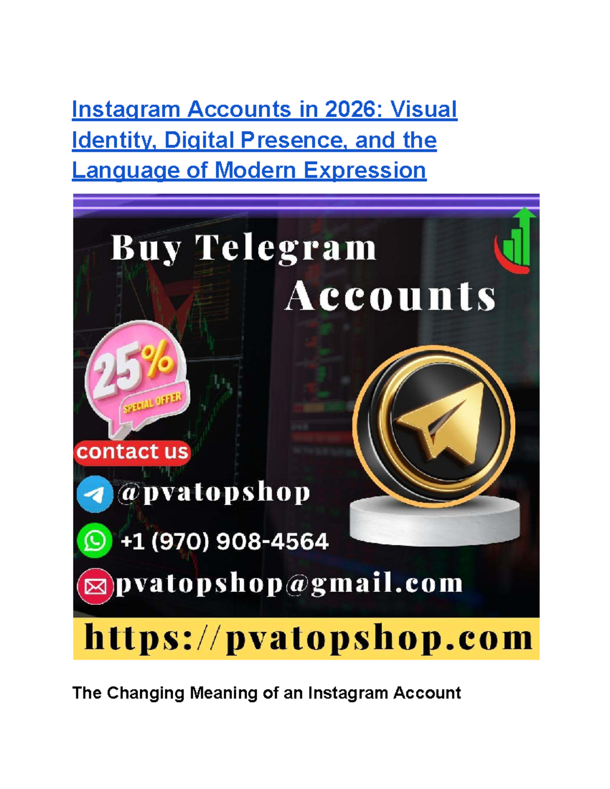 Instagram Accounts in 2026: Visual Identity & Digital Presence - Studocu