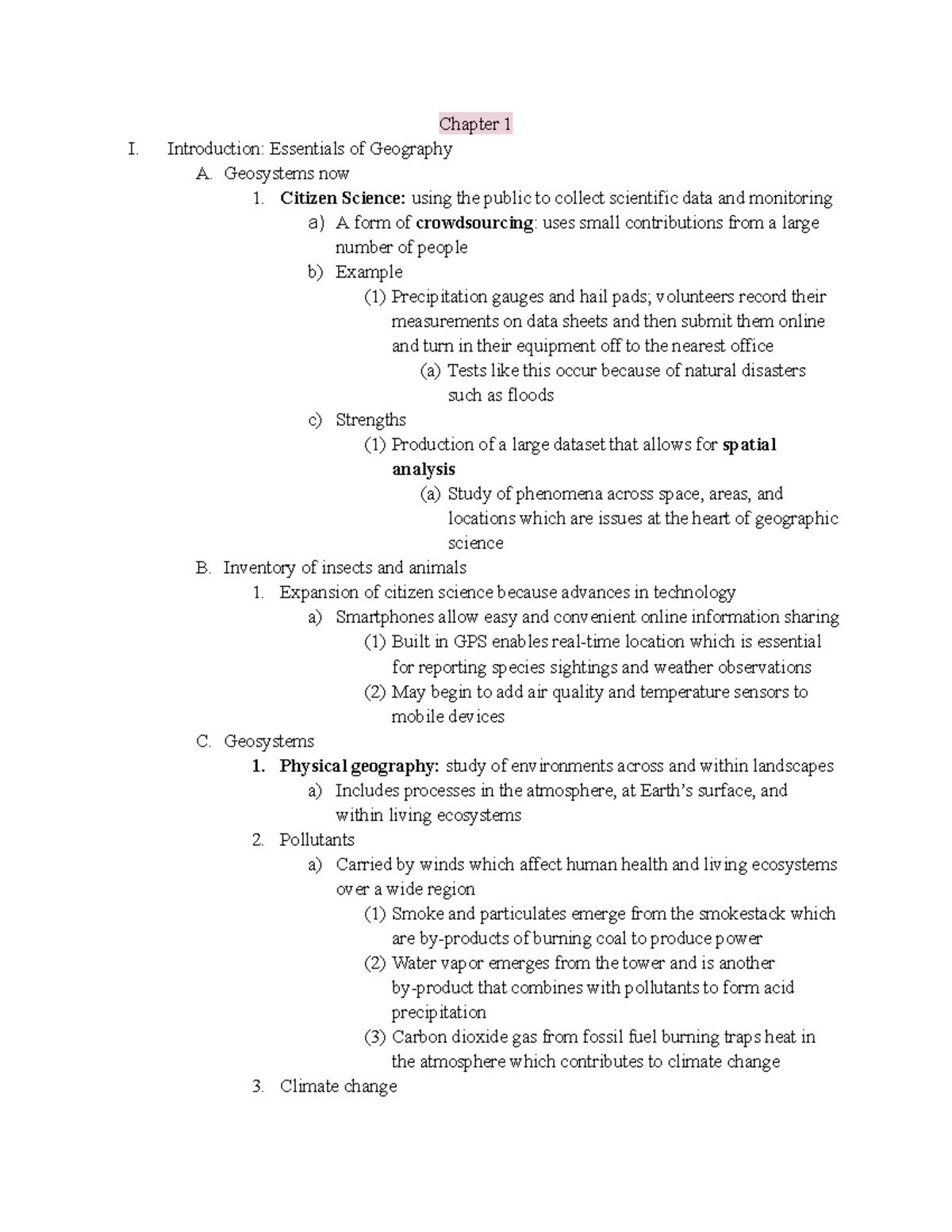Geographical Systems and Human-Earth Interactions: SUS 113 Study Guide ...