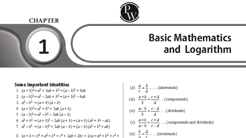 CHAPTER Basic Mathematics & Logarithm Short Notes for JEE 2026 - Studocu