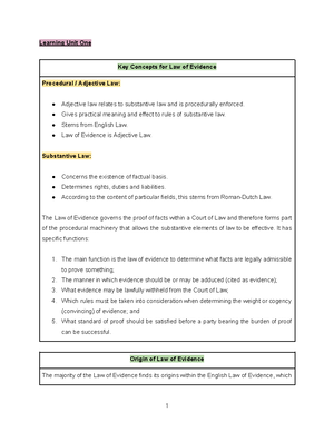 [Solved] Discuss the purpose of an inspection in loco - law of evidence ...