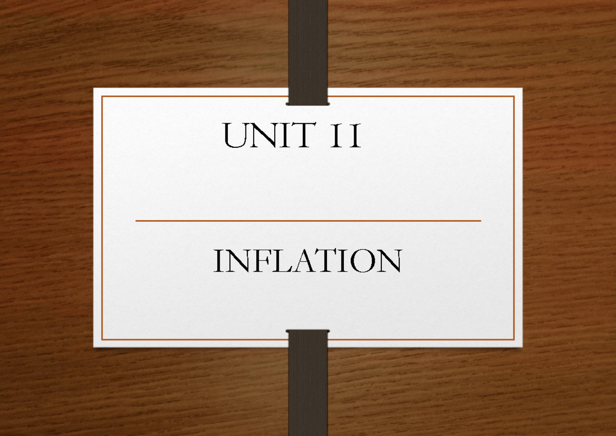 Economics 1B: Understanding Inflation - Key Concepts & Effects - Studocu