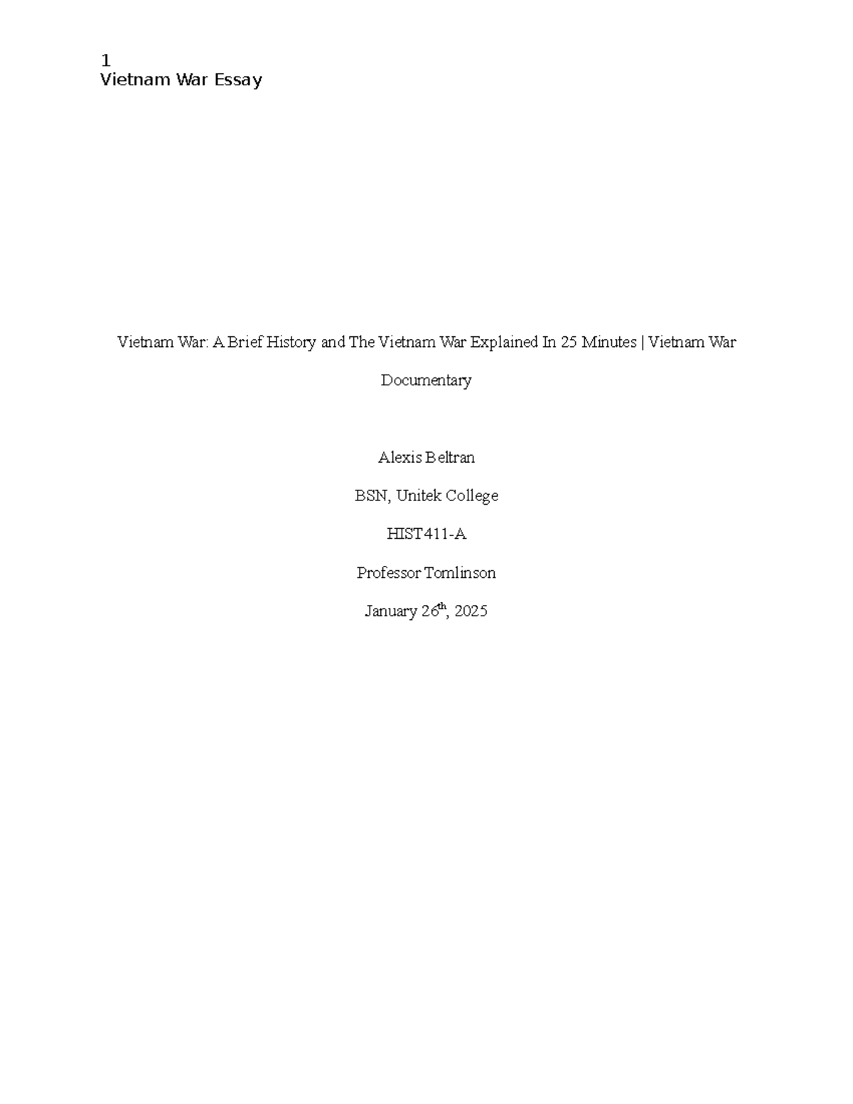 Vietnam War Essay: A Brief History and Perspectives on U.S. Involvement ...