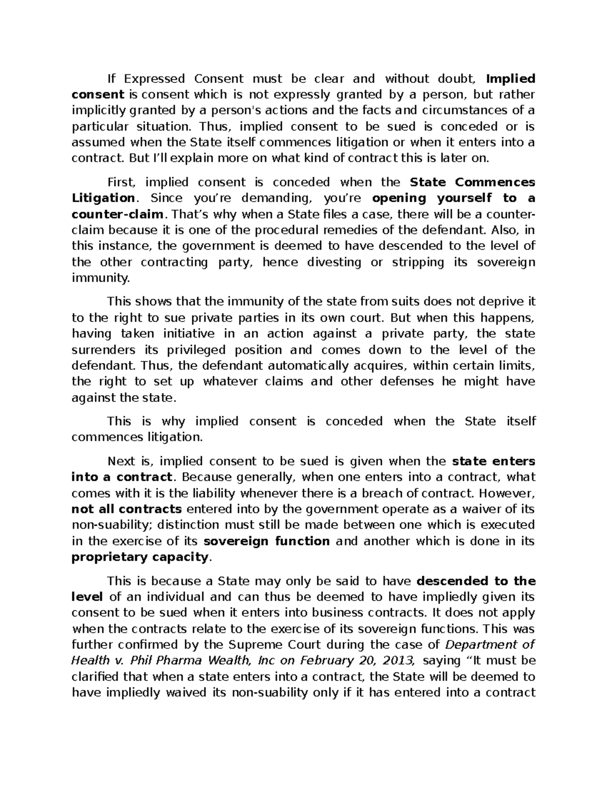 State Immunity: Understanding Implied Consent in Litigation and ...