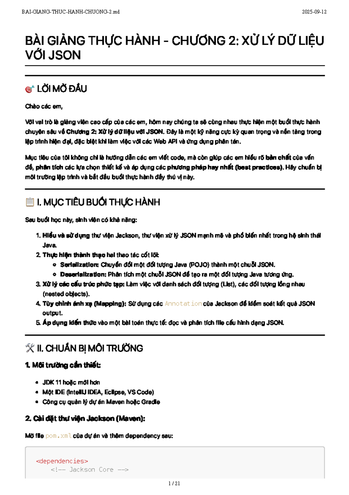 BÀI GIẢNG THỰC HÀNH CHƯƠNG 2: XỬ LÝ DỮ LIỆU VỚI JSON - Studocu