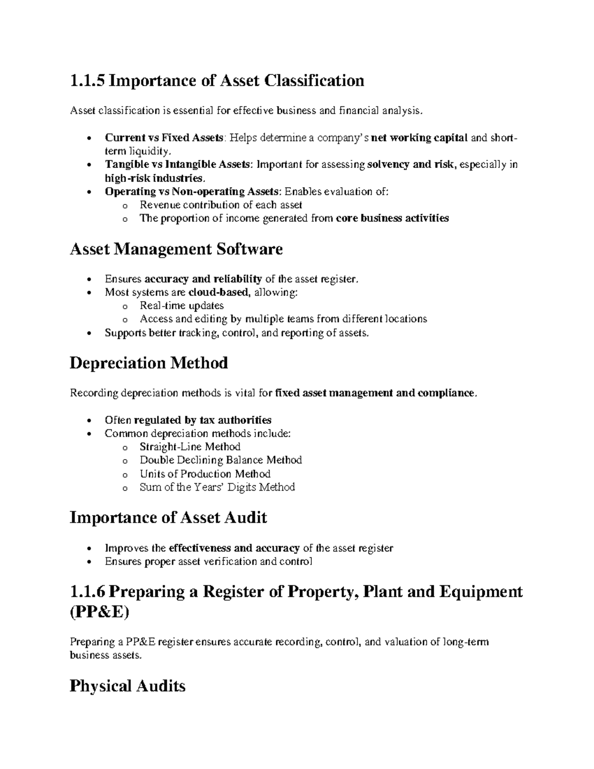 1.1.5 Importance of Asset Classification and Management in Business ...