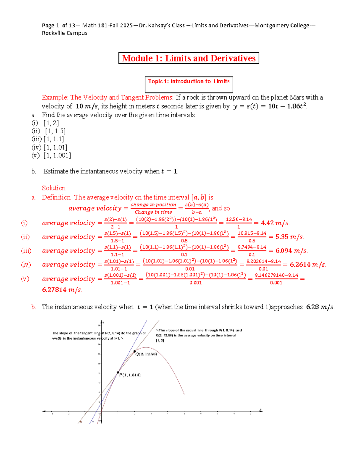 Limits and Derivatives: Math 181 Final Exam Notes - Studocu