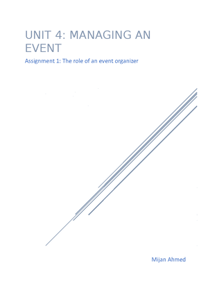 P5,P6,M3 and D2 Unit 4 Btec Business Management Managing an Event BTEC Business Management Level ...