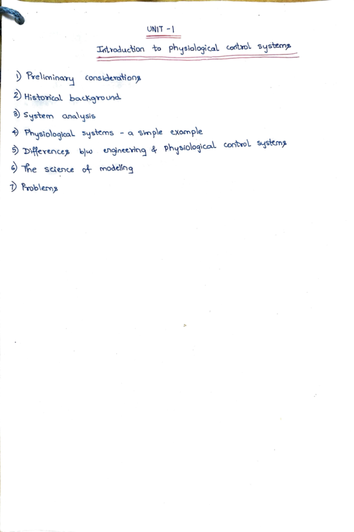 Introduction to Physiological Control Systems (BIO 211) - Lecture Notes ...