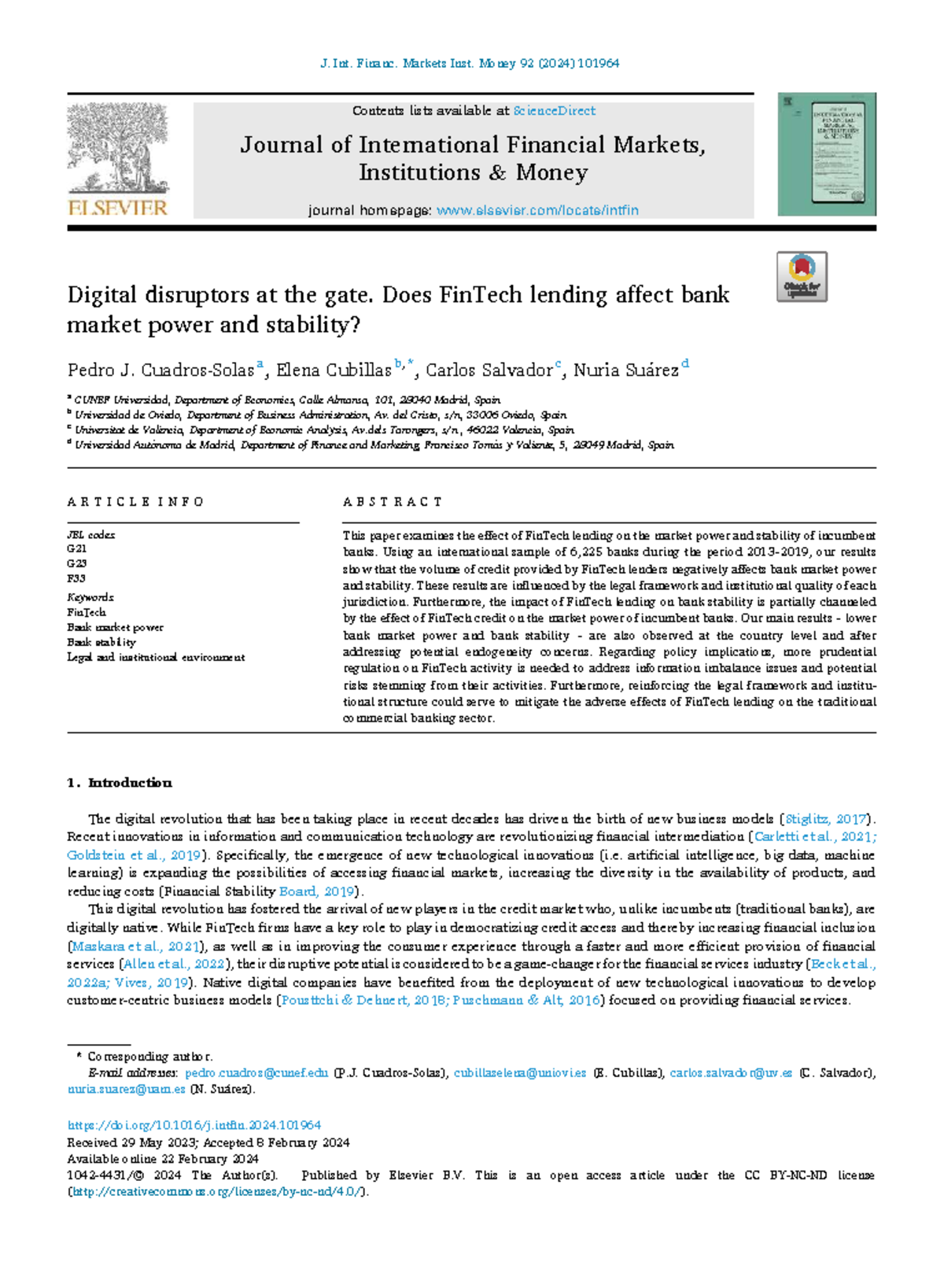 Digital Disruptors: Impact of FinTech Lending on Bank Power & Stability ...