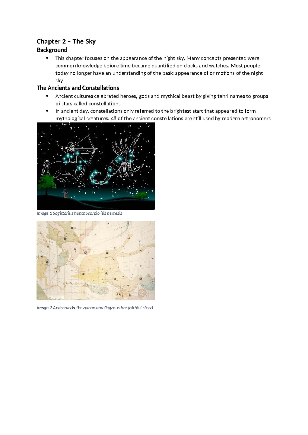 Chapter 2: Understanding the Night Sky and Celestial Movements - Studocu
