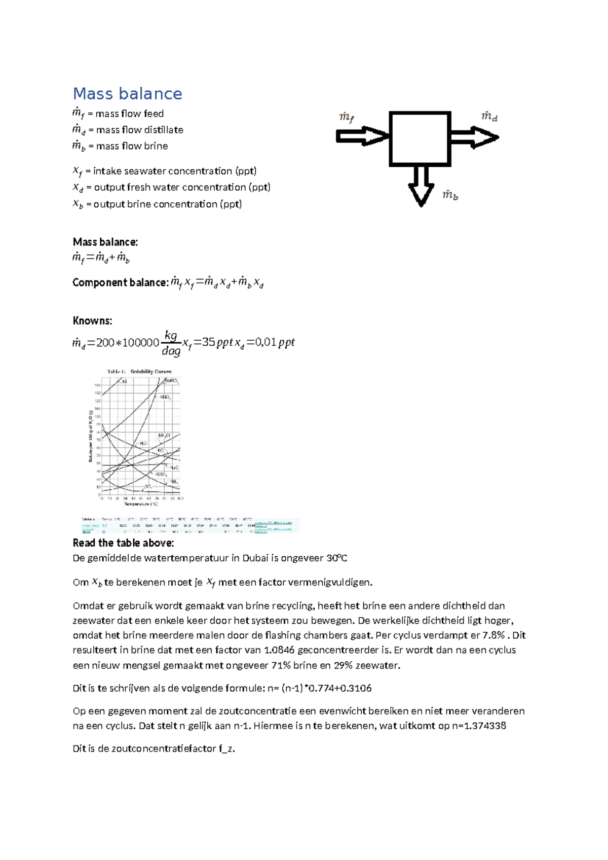 Mass Balance - Water Distillation Analysis (Course Code: MATH101 ...