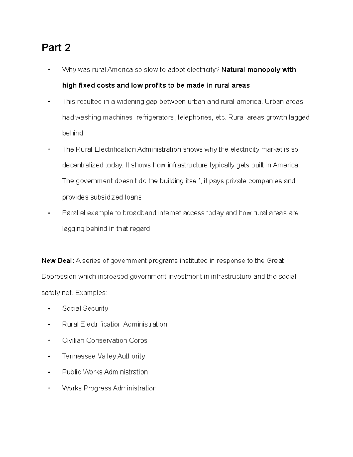 APEC 1600 Module 3 Part 2 - Part 2 Why was rural America so slow to ...