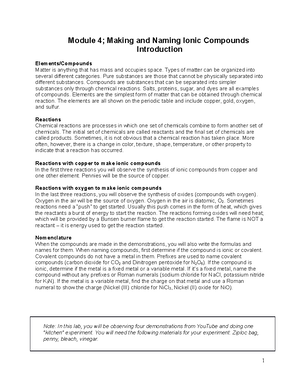 Classifying Chemical Reactions - Studocu