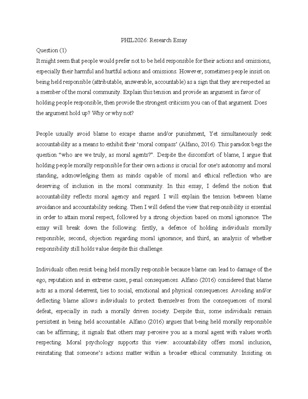 PHIL2026: Exploring Moral Responsibility and Accountability in Ethics ...