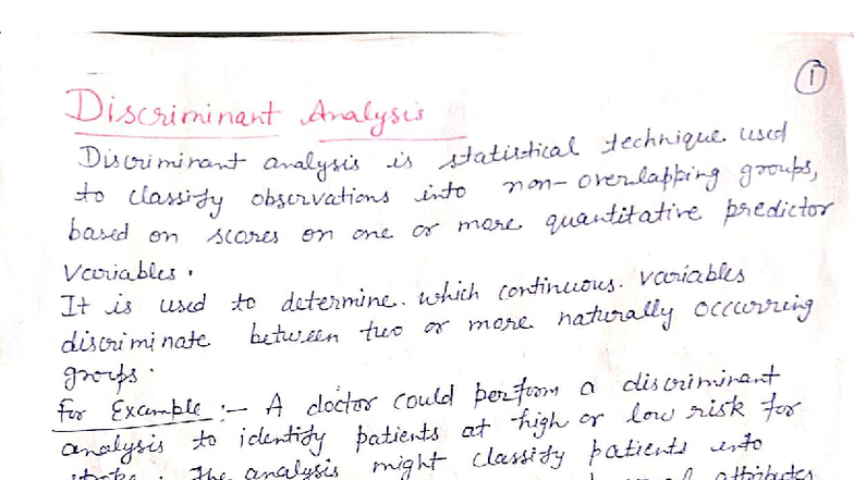 Discriminant Analysis and Factor Analysis Overview - ACS Unit 3 - Studocu