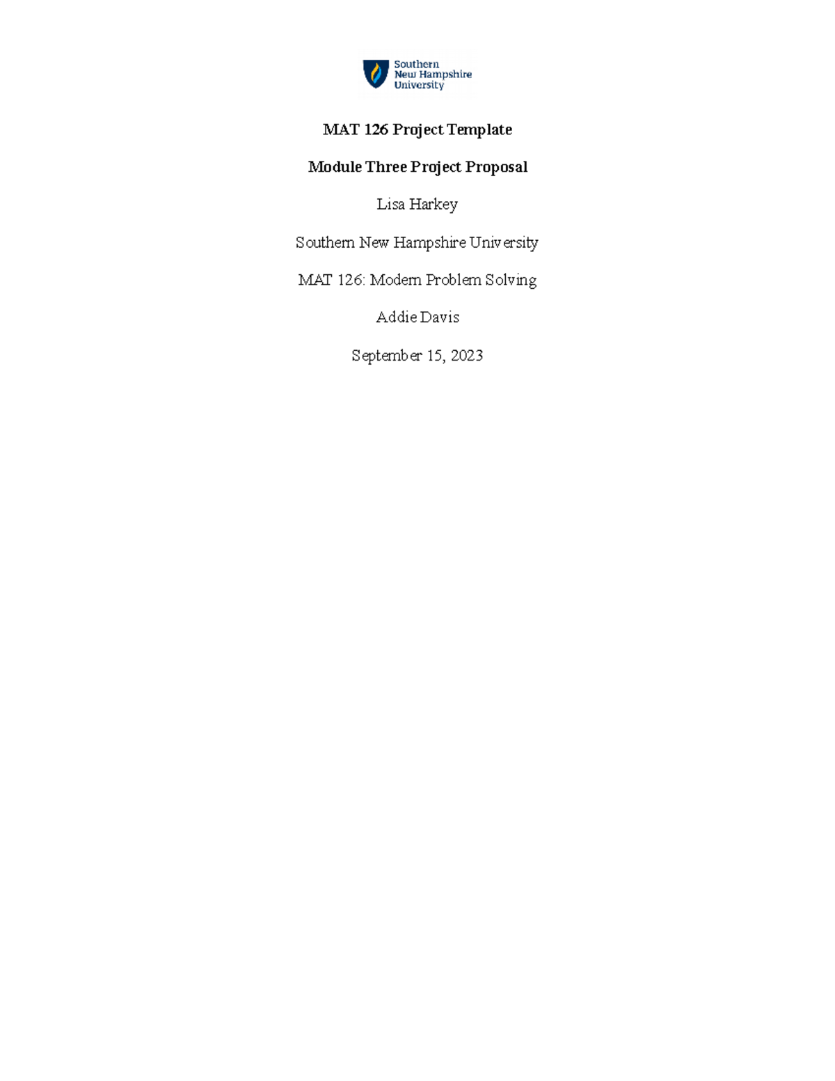 MAT 126 Module Three Final Project Proposal 925 - MAT 126 Project Template Module Three Project ...