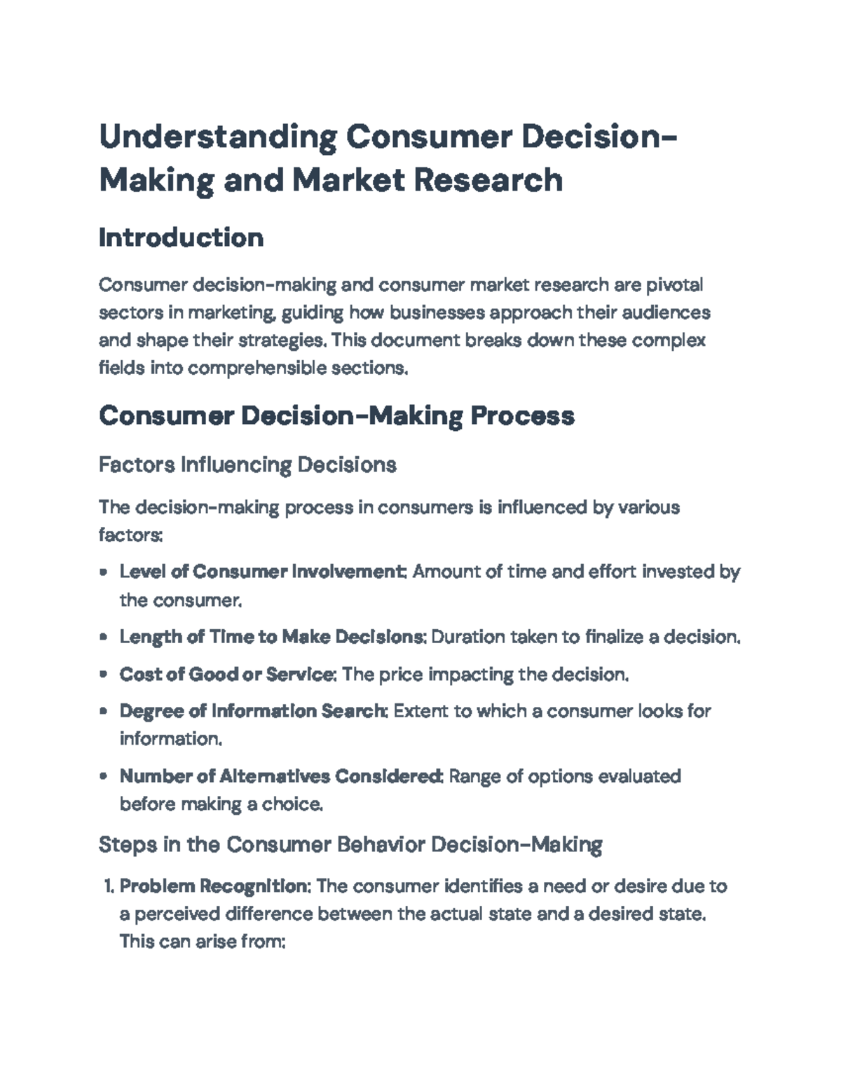 Understanding Consumer Behavior & Market Research Strategies 101 - Studocu