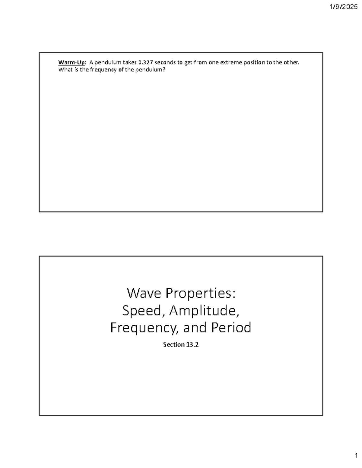 Wave Properties: Frequency, Wavelength, and Amplitude (PHYS101) - Warm ...