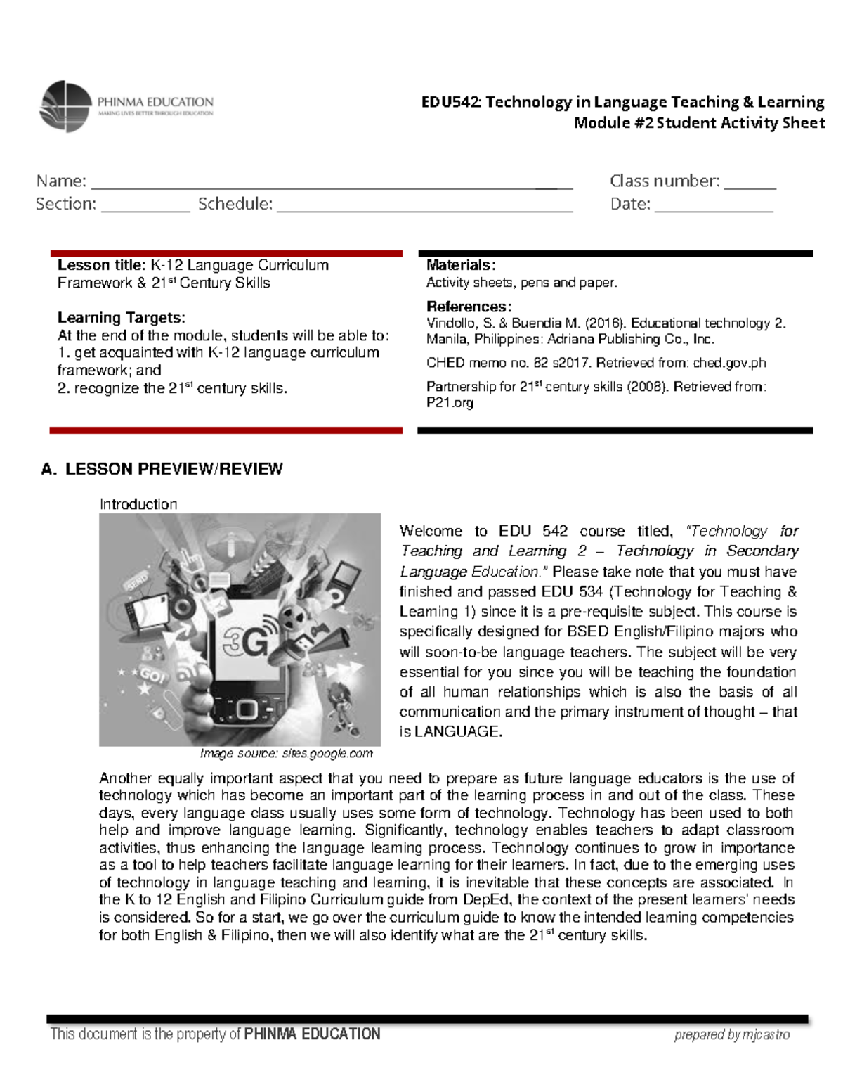 SAS2-EDU542 - Sas - Module # 2 Student Activity Sheet Name: - Studocu