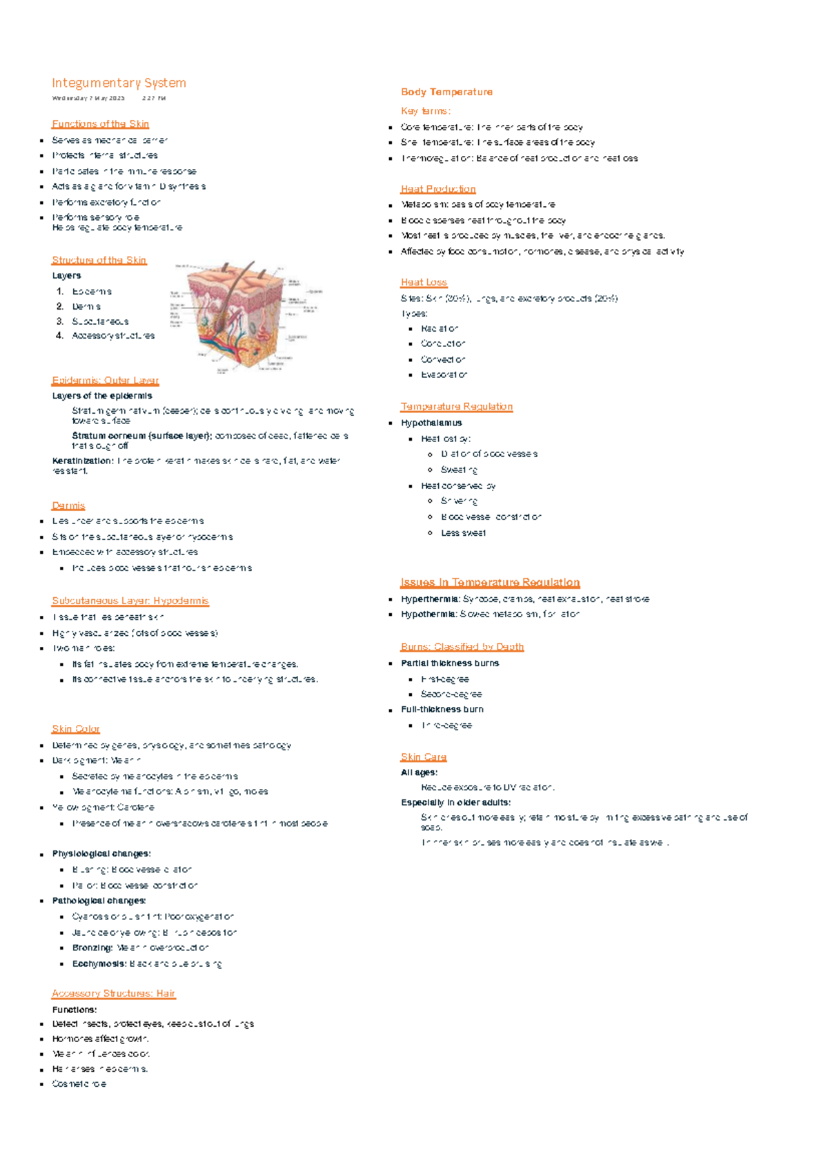 Integumentary System Overview: Key Functions & Temperature Regulation ...