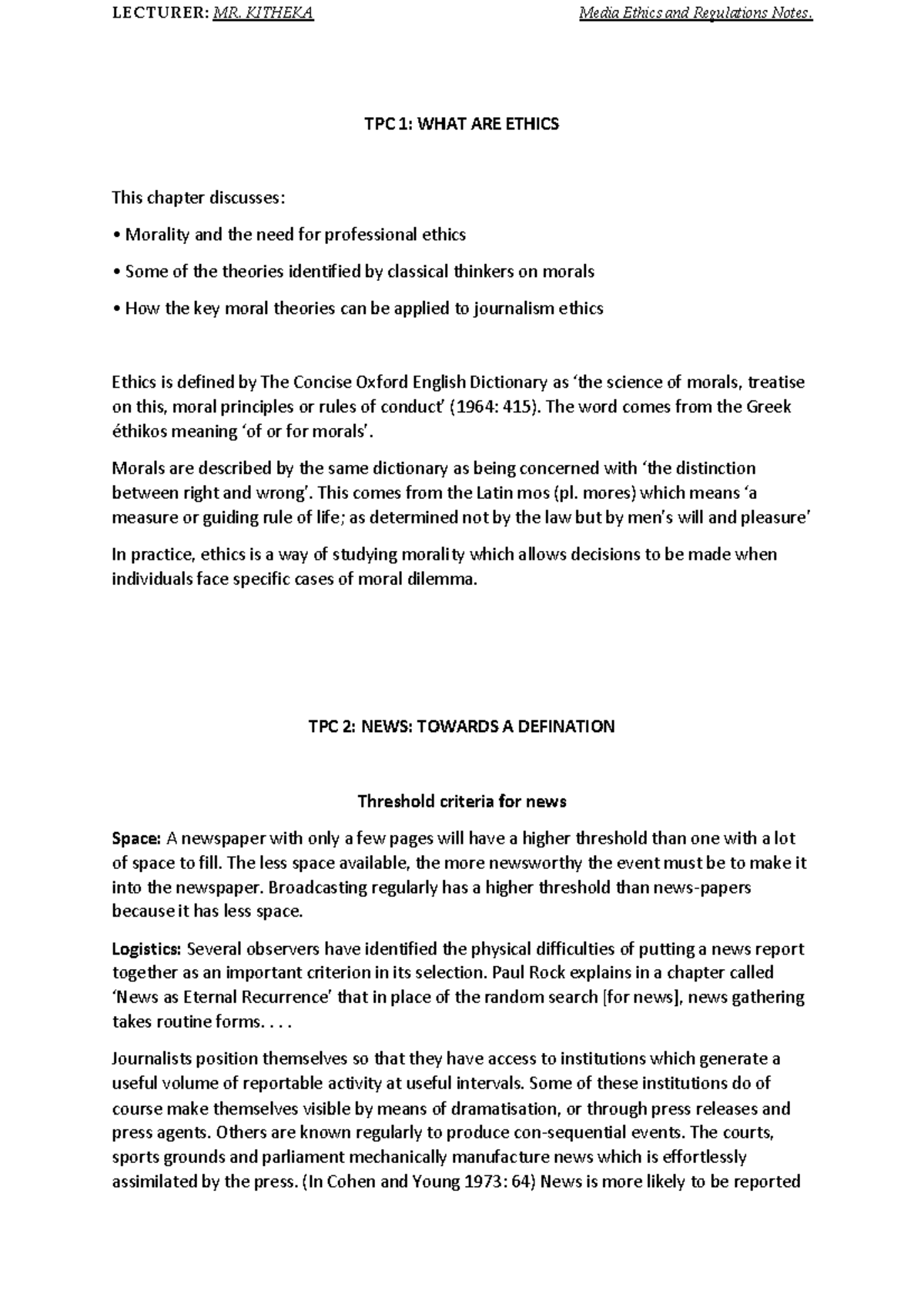 ICM Media Ethics & Regulations Notes: Understanding Key Principles ...