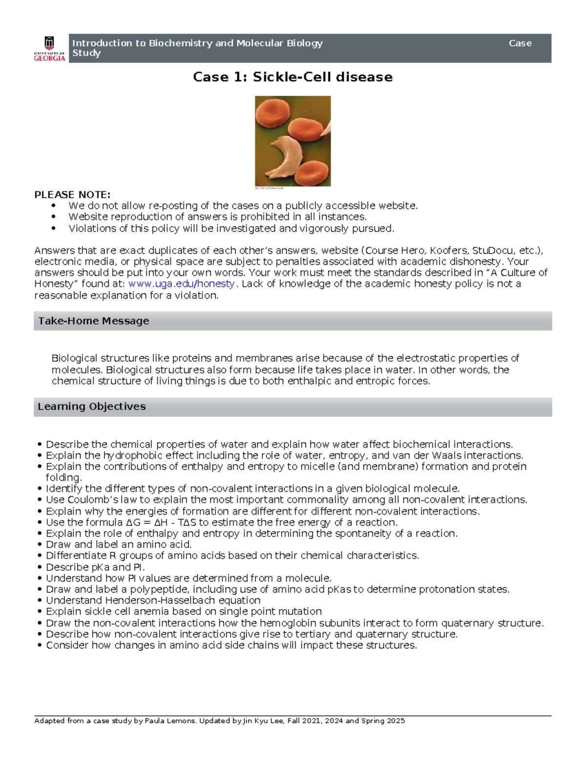 Case Study: Sickle Cell Disease - BCMB 3100 Spring 2026 - Studocu